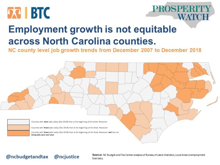 Employment growth is not equitable across North Carolina counties ...