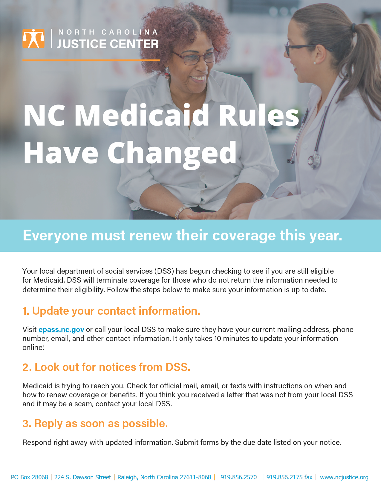Fact Sheet: NC Medicaid Rules Have Changed – North Carolina Justice Center