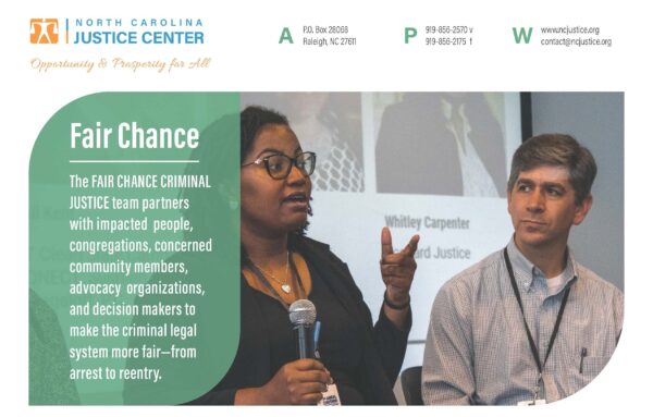 Fair Chance Criminal Justice Project – North Carolina Justice Center