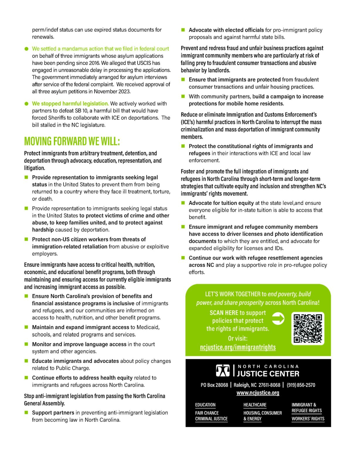 Overview – Immigration & Refugee Rights – North Carolina Justice Center
