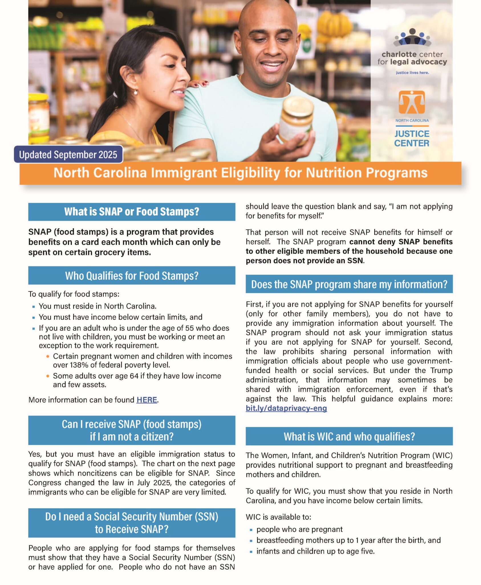 North Carolina Immigrant Eligibility for Nutrition Programs – North ...